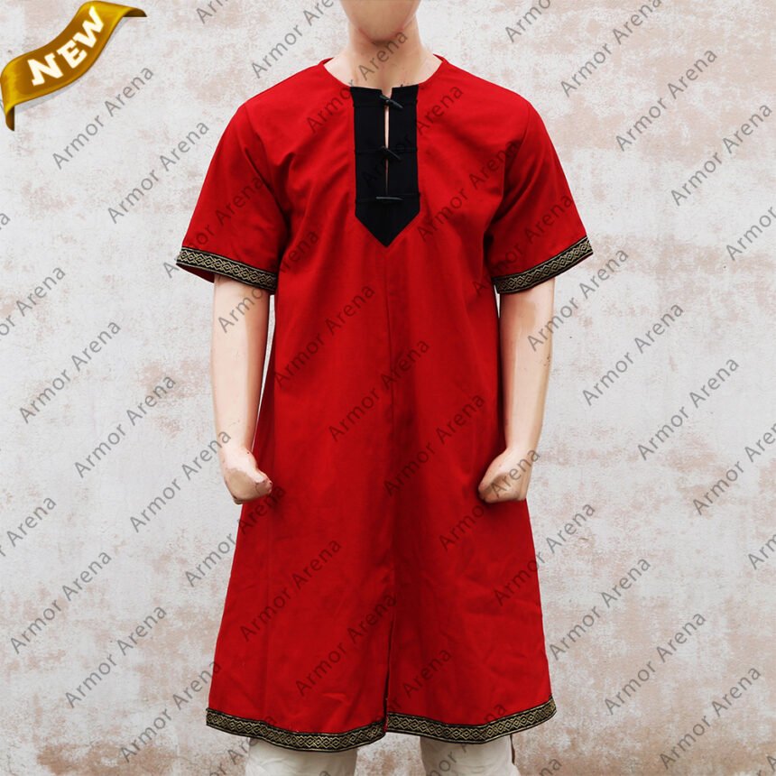 Authentic Medieval Viking Padded Gambeson With Leather Trim